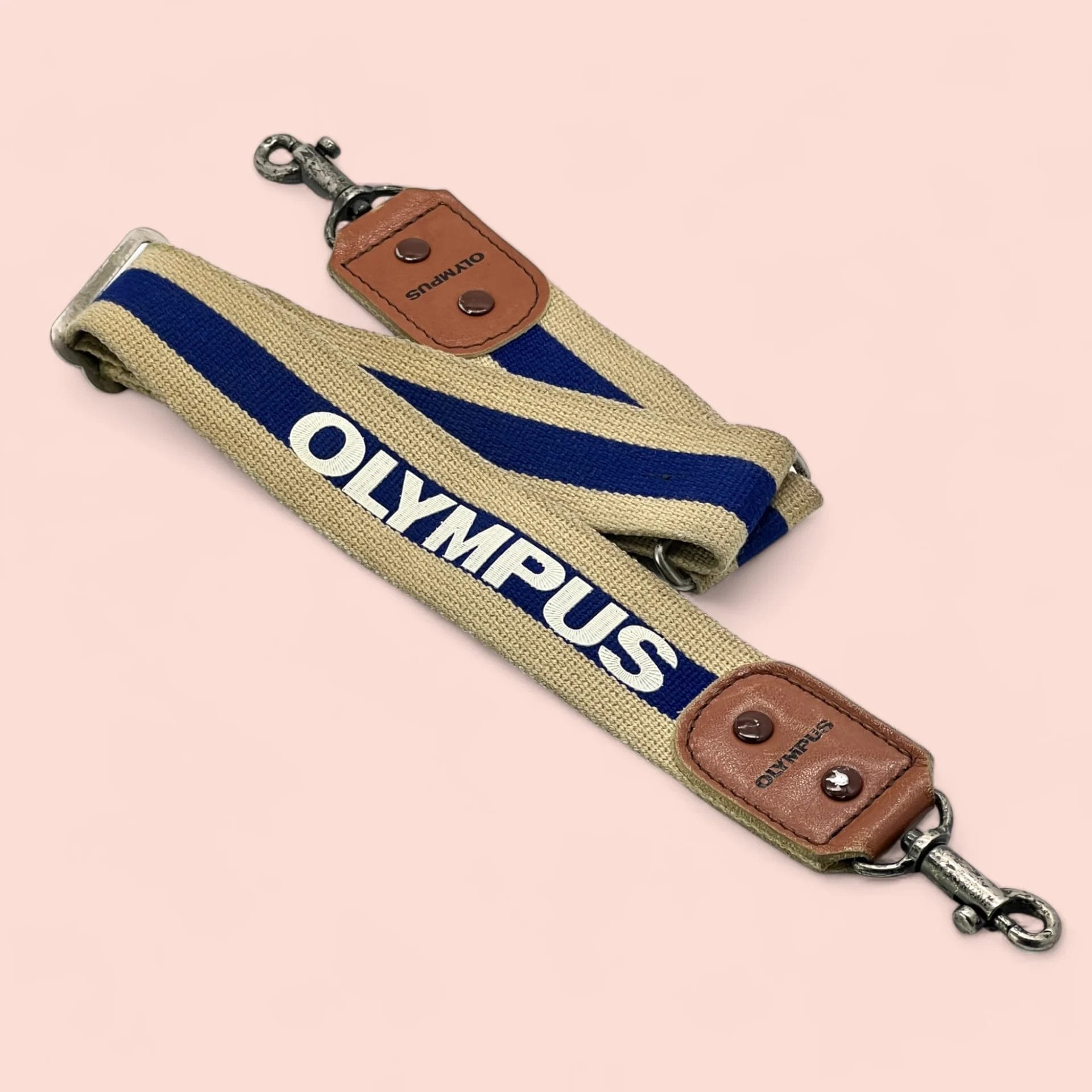 Cream/Blue Olympus Camera Strap - Analogue Revival